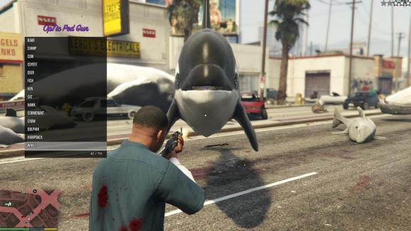 Atirando baleias orcas com o mod Object Spooner do GTA V de PC | GTA 5