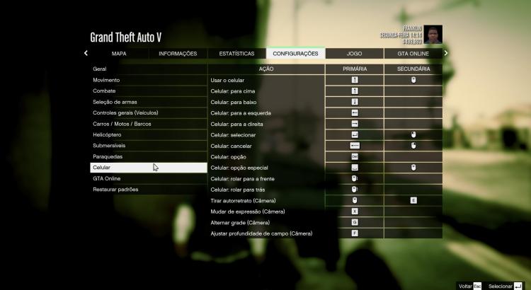 Comandos e controles do GTA V de PC