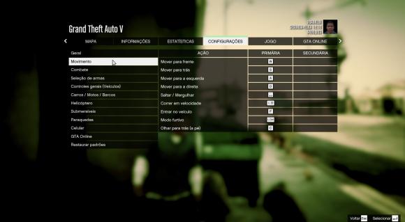 Comandos e controles do GTA V de PC - GTA 5